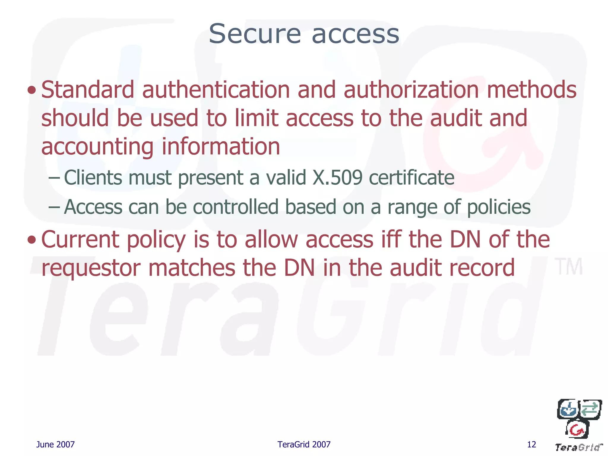 TeraGrid's GRAM Auditing & Accounting, & its Integration with the LEAD ...