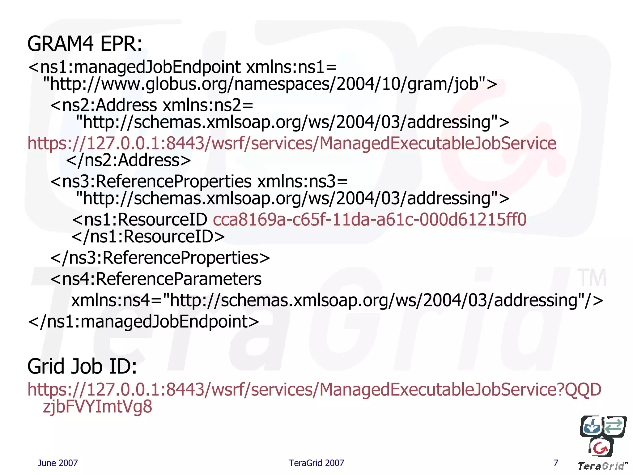 TeraGrid's GRAM Auditing & Accounting, & its Integration with the LEAD ...