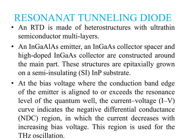 Terahertz emitter using resonant tunneling diode | PPT