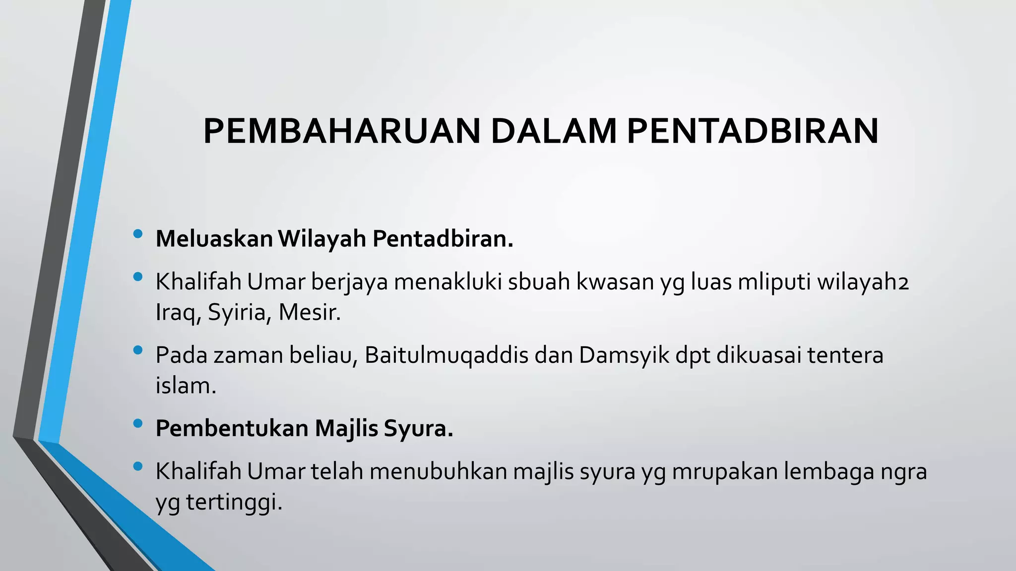 Sejarah Sem 2- Terangkan latar belakang saidina umar dan sumbangannya ...
