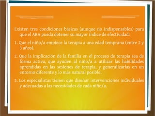 Terapia aba (análisis aplicado del comportamiento) | PPT