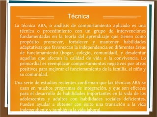 Terapia aba (análisis aplicado del comportamiento) | PPT