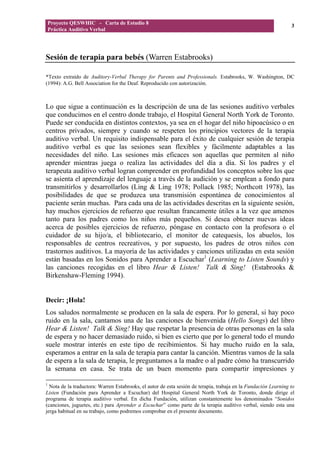 Terapia auditivo verbal | PDF