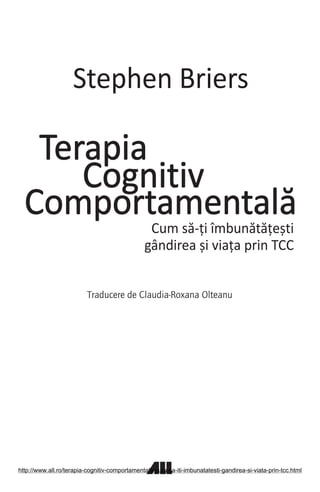 Terapia cognitiv comportamentala tcc pdf | PDF