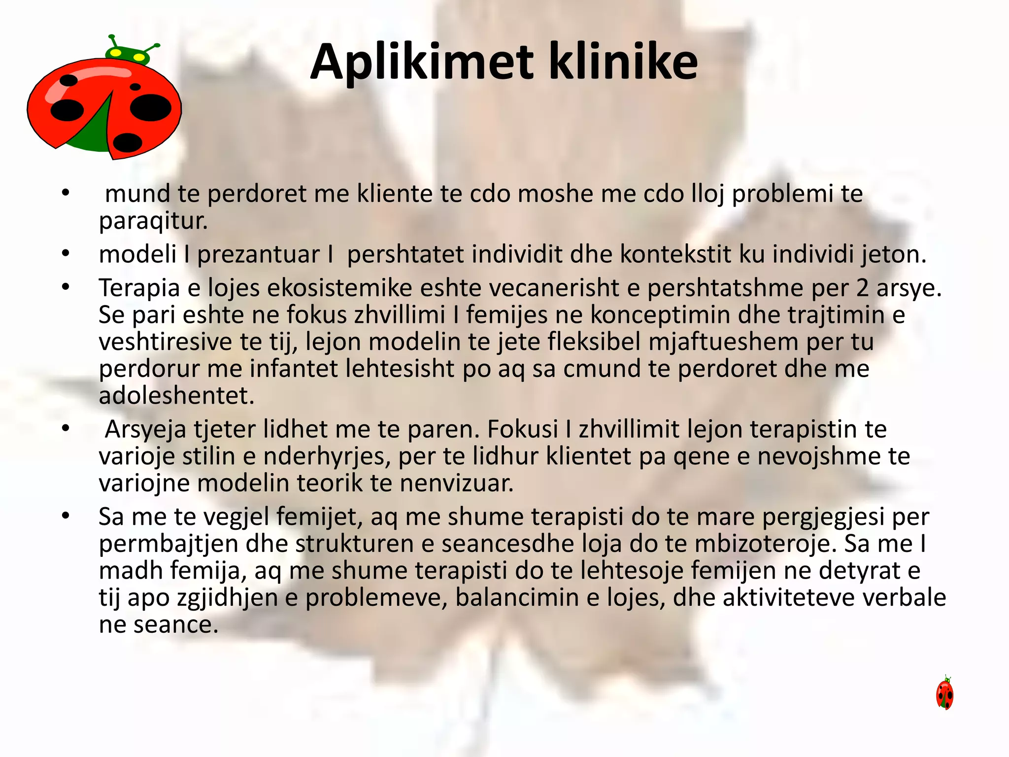 Terapia e lojes ekosistemike | PPTX