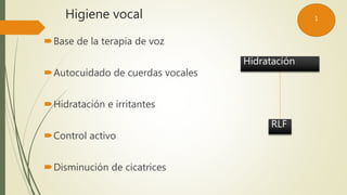 Terapias para trastornos de la voz | PPTX