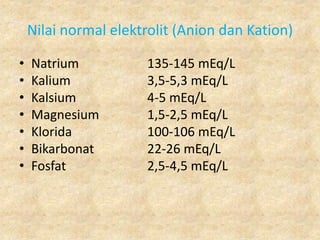 Terapi Cairan & Elektrolit | PPTX