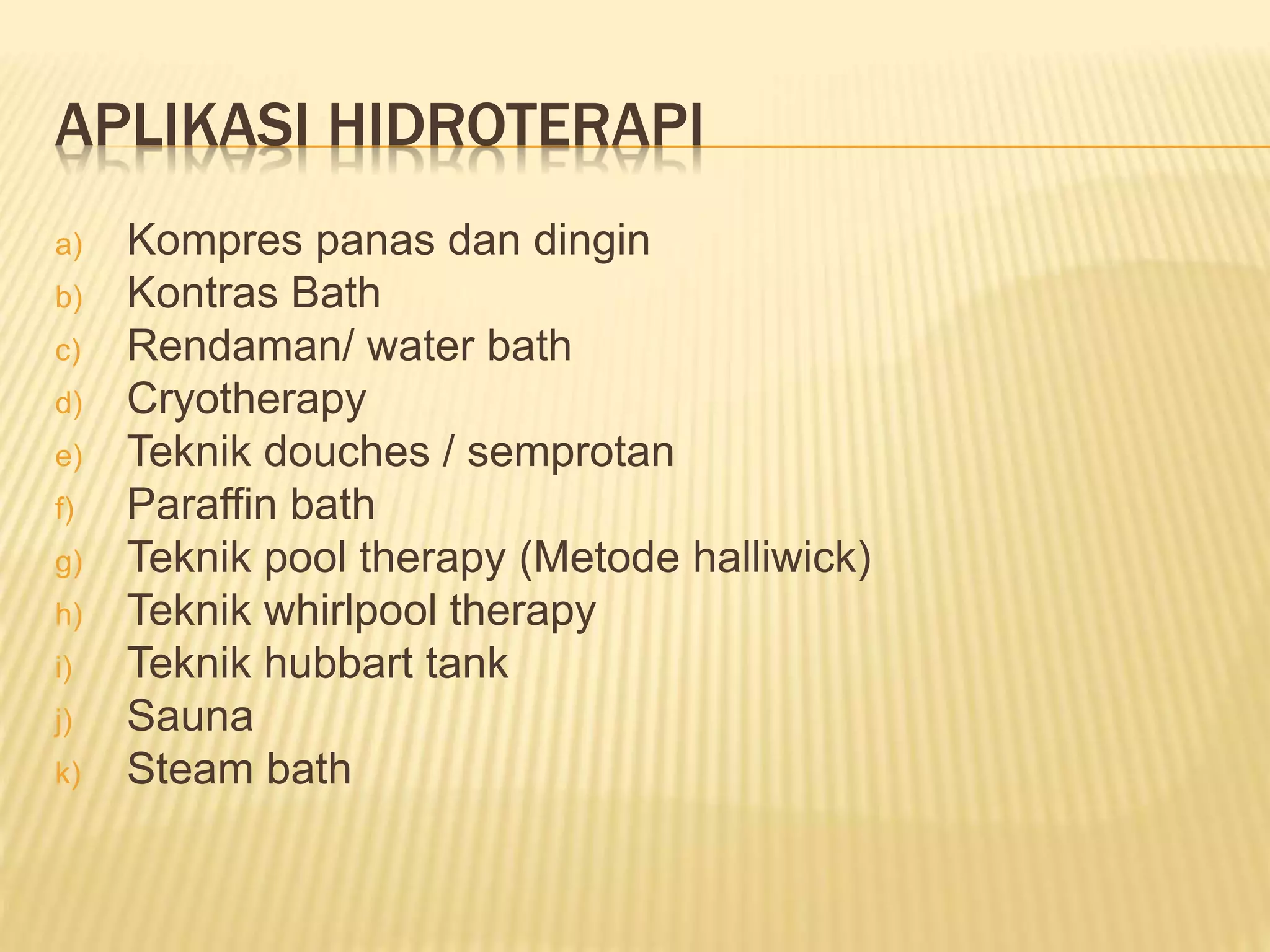 Terapi hidro dan terapi aktino | PPTX