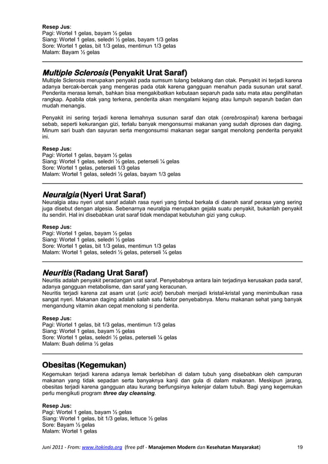 Terapi jus jenis penyakit dan resep terapinya(2) | PDF