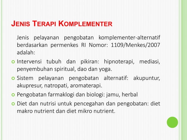 Terapi Komplementer HIV-AIDS Keperawatan | PPTX