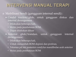 Terapi manual TMJ dalam Fisioterapi | PPTX