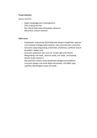 Terapi melasma | DOCX