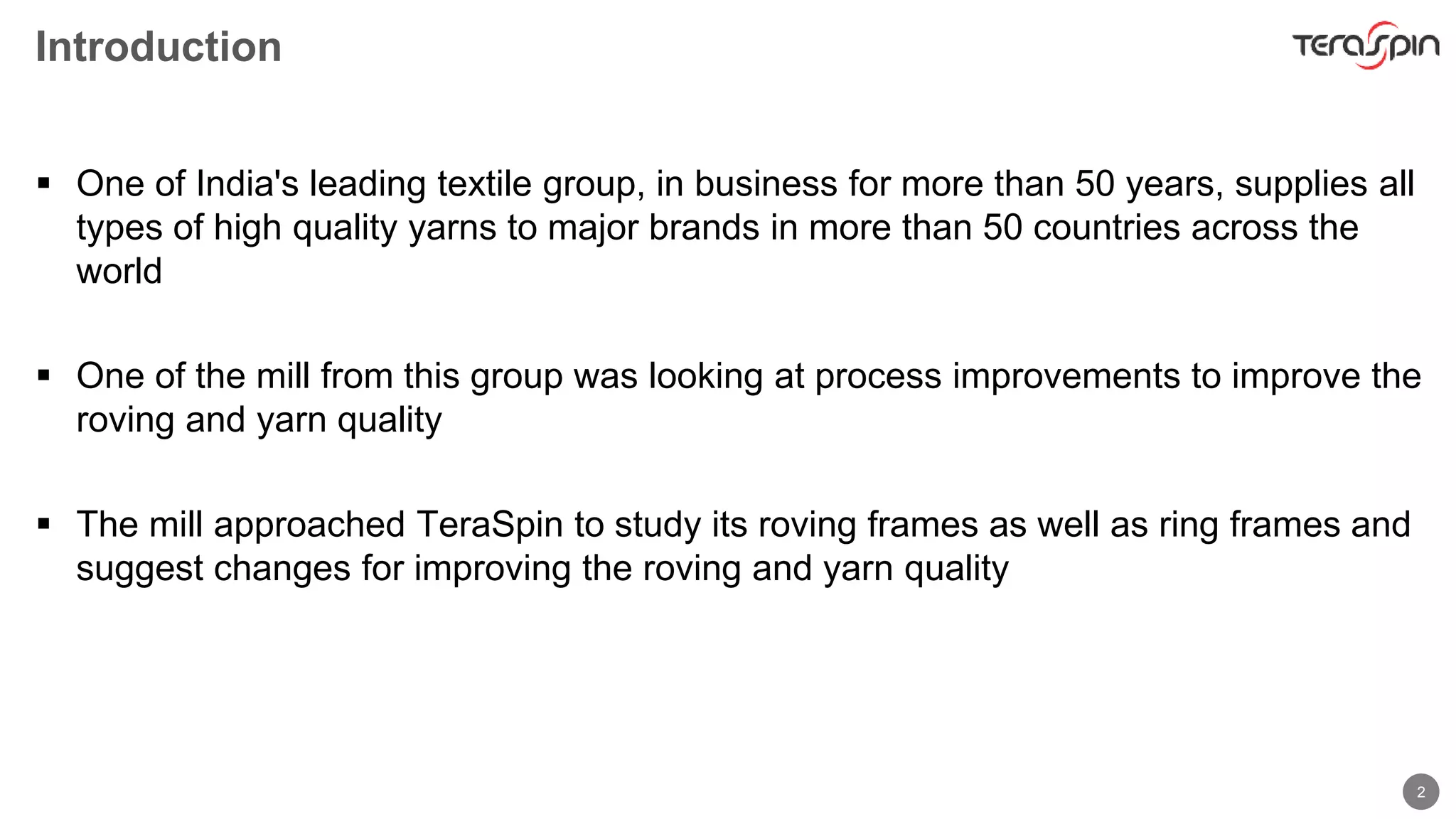 Drafting up-gradation on roving frame and ring frame for improved ...