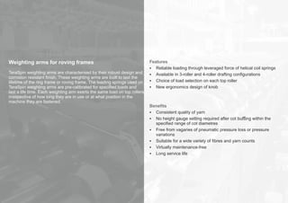Weighting arms for roving frames | PPT