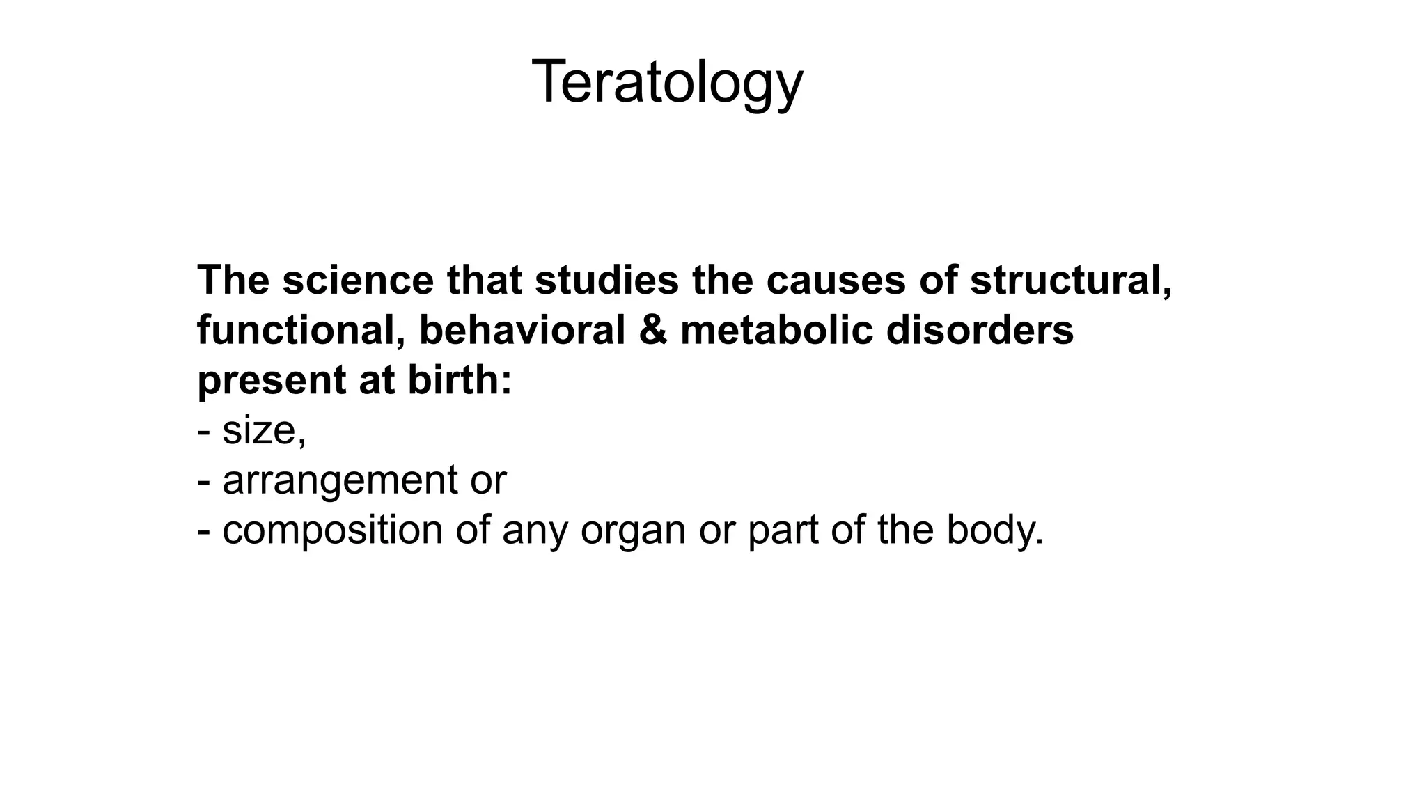 Teratology | PPTX