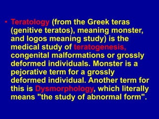 Teratology dr. hussein abass 2006 | PPT