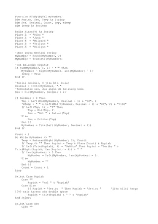 Fungsi Terbilang Valid 100% | PDF