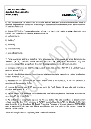 Terceira lista exercicios_globaliz_blocos_economicos_satrte_2020 | PDF