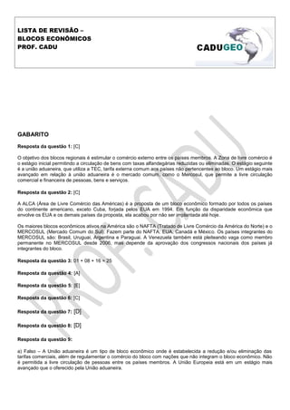 Terceira lista exercicios_globaliz_blocos_economicos_satrte_2020 | PDF