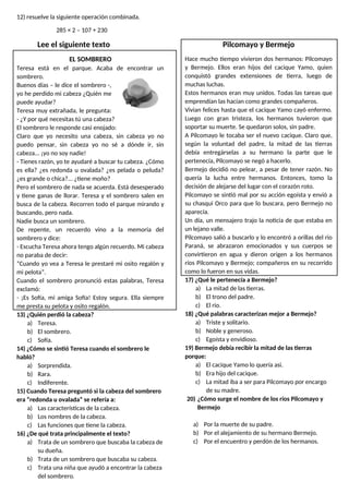 TERCER EXAMEN QUINCENAL DE MATEMATICA CUARTO GRADO | DOCX
