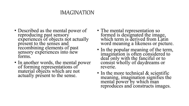 Imagination and Memory | PPT