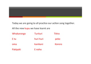 Te reo command action words sessions | PDF
