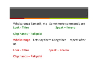 Te reo command action words sessions | PDF