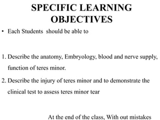 Teres minor tear test | PPTX
