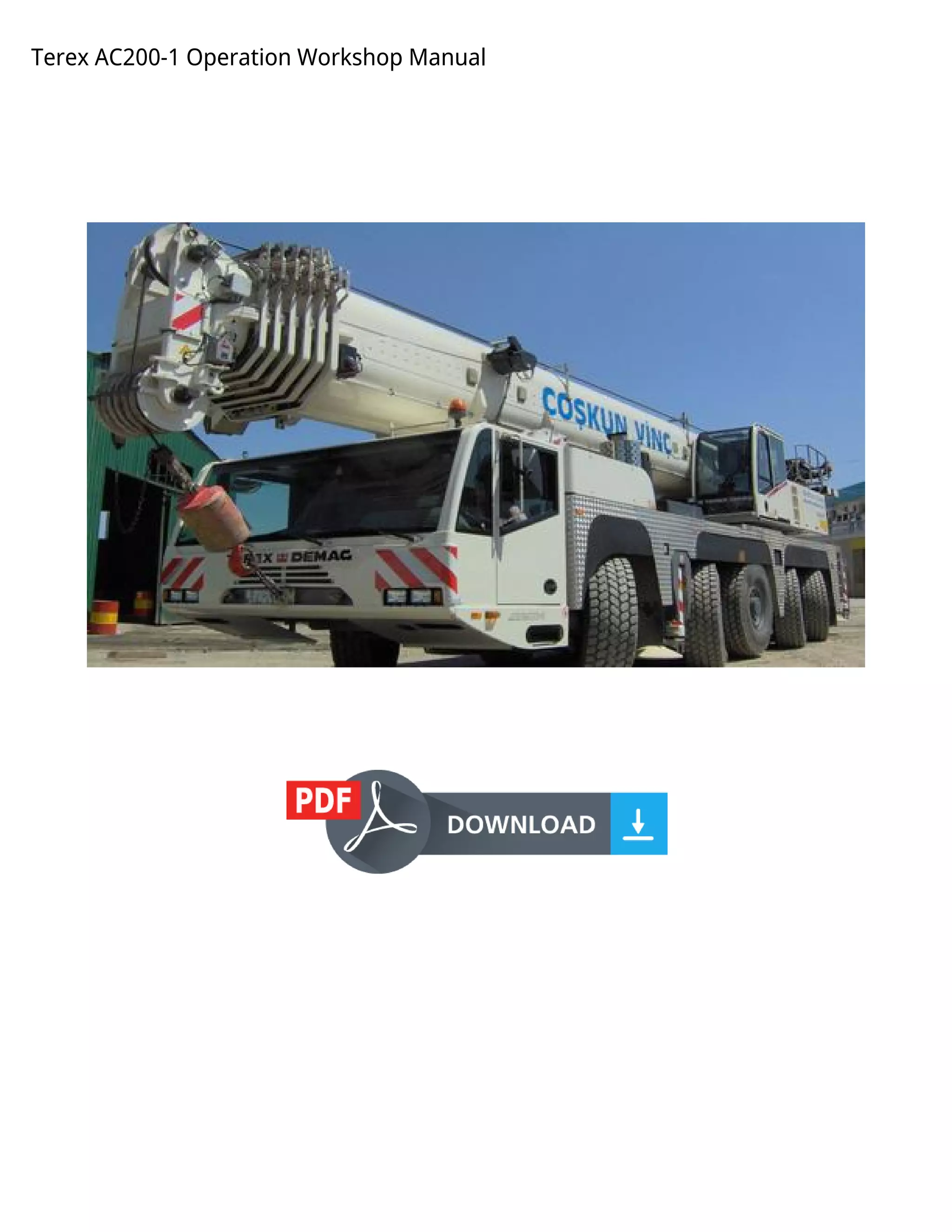 Terex AC200-1 Operation Manual | PDF