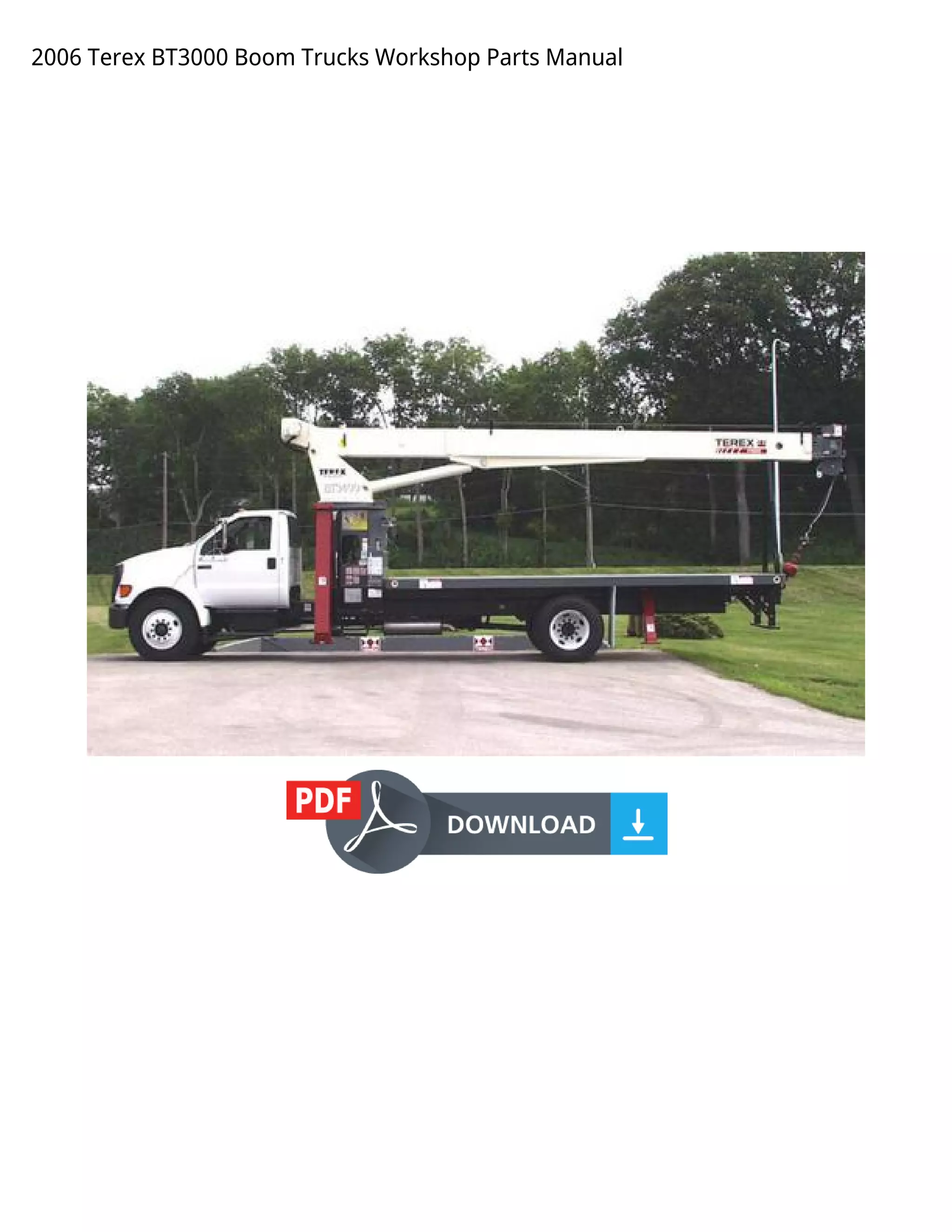 Terex BT3000 Boom Trucks Parts Manual | PDF