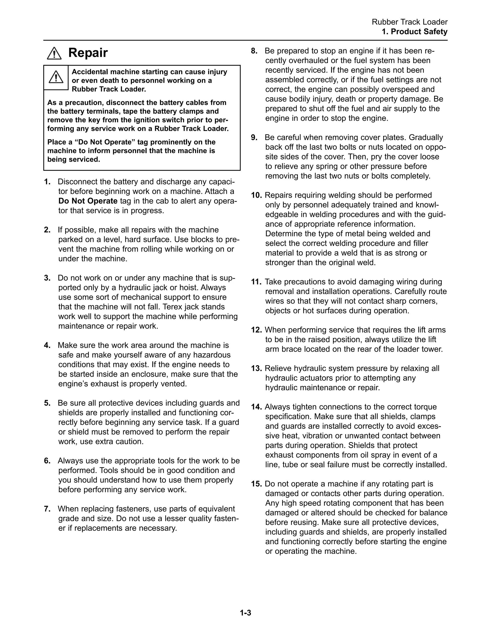 Terex Posi-Track PT-100 Track Loader Service Repair Manual.pdf
