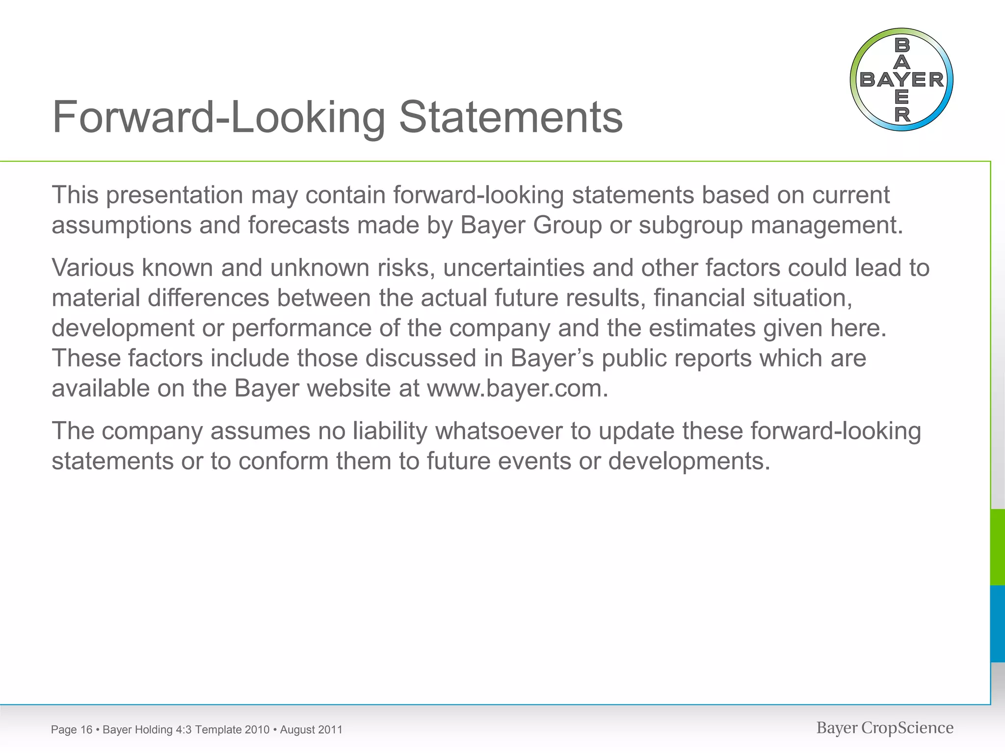 Fruits & Vegetables in Bayer CropScience | PPT