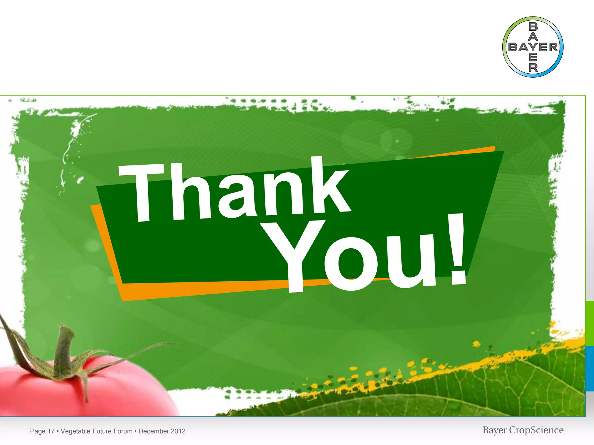 Fruits & Vegetables in Bayer CropScience | PPT