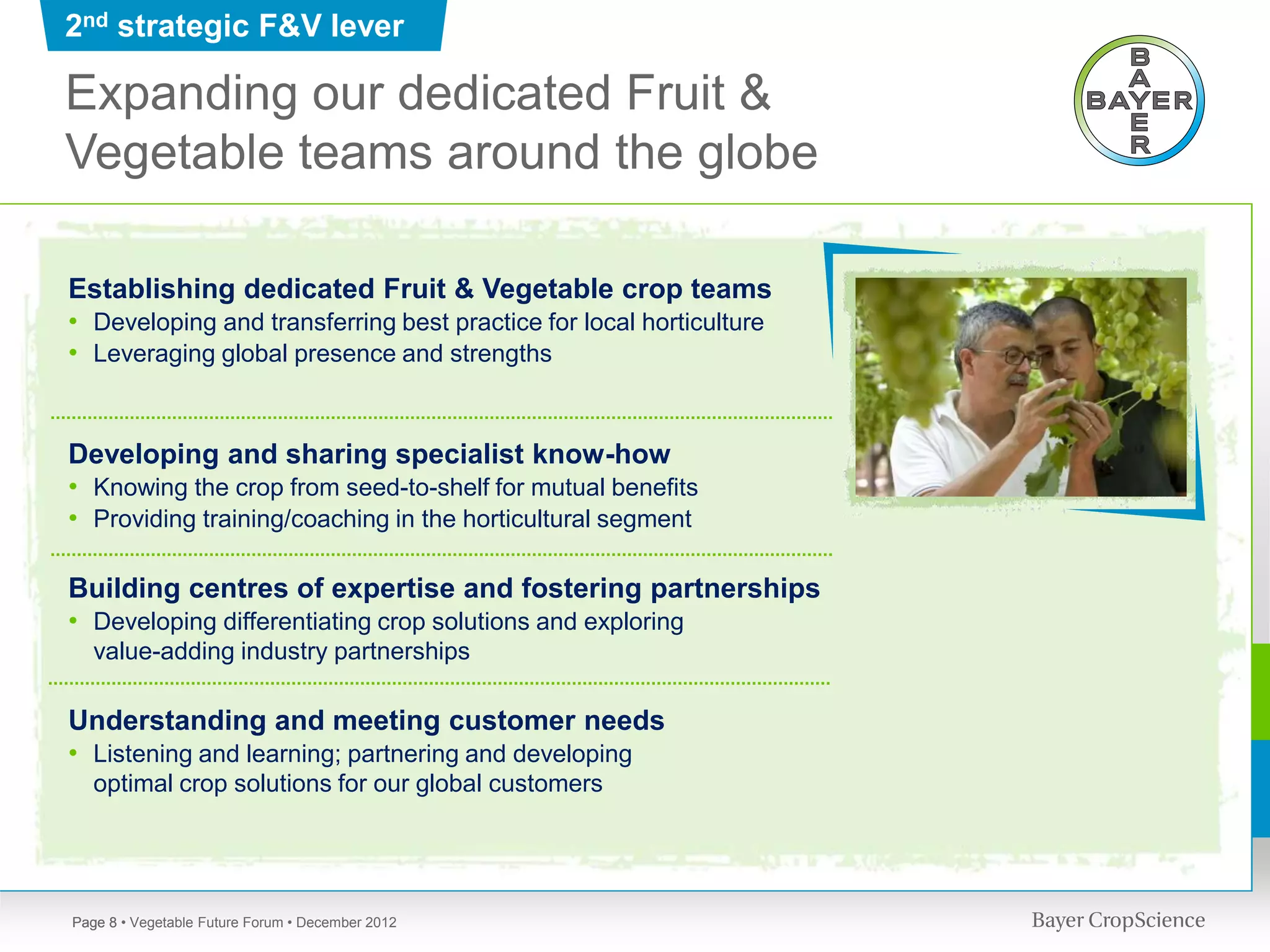 Fruits & Vegetables in Bayer CropScience | PPT