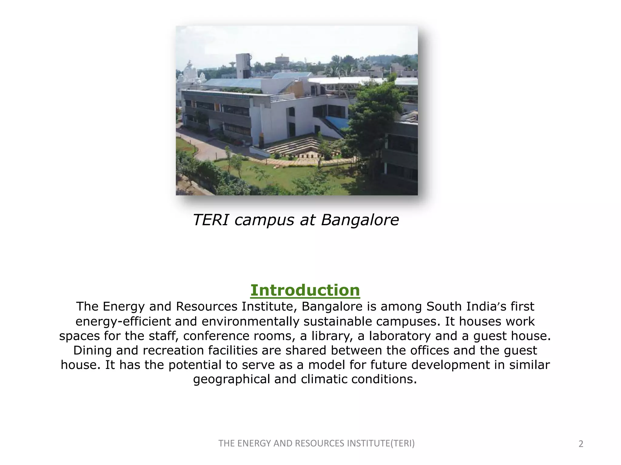 Teri, bangalore & solar passive techniques(rupesh) | PPTX