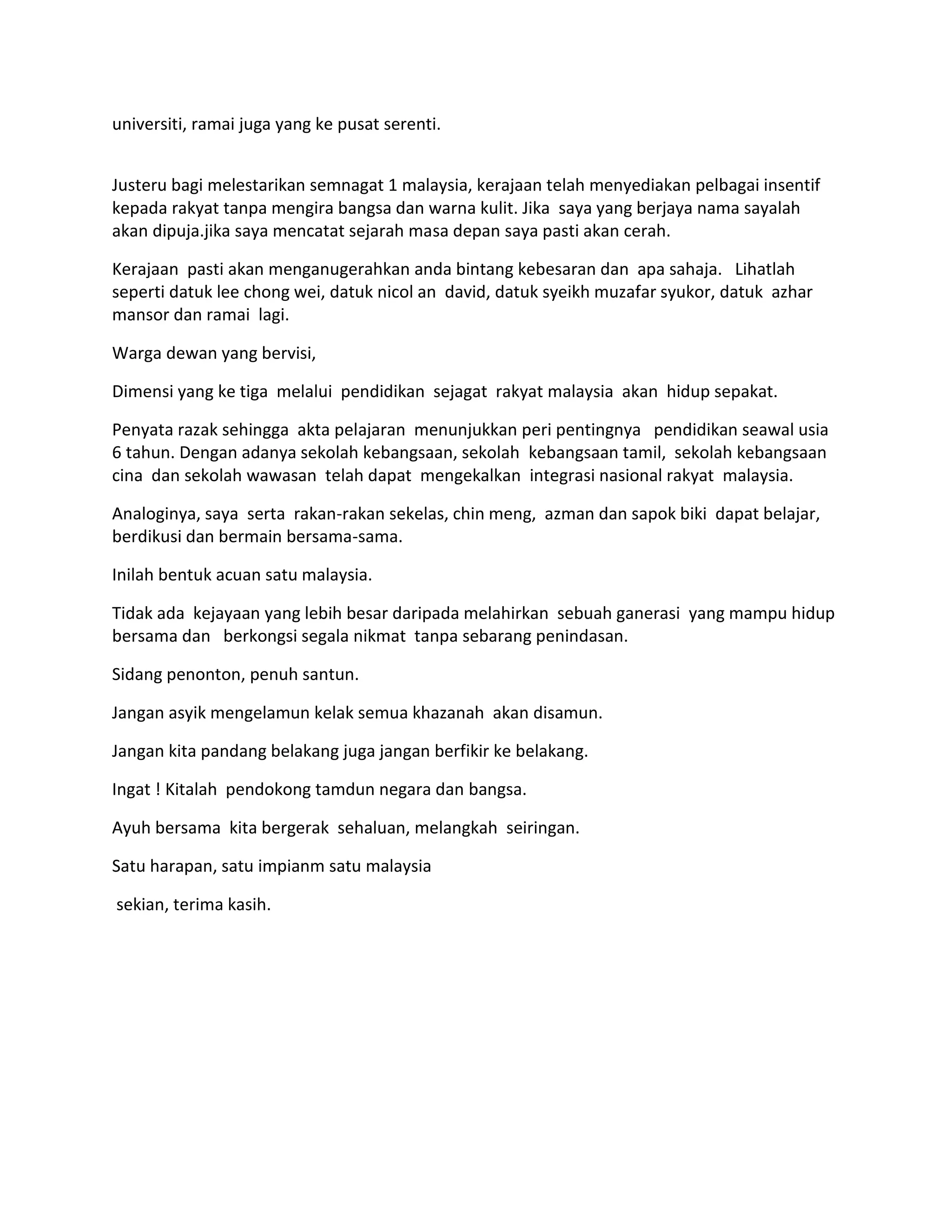 Terima kasih tuan peneraju acara | DOCX