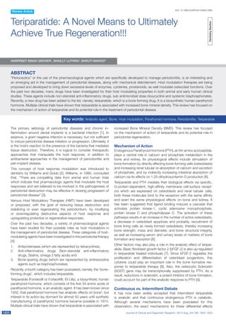 Teriparatide a novel means to ultimately achieve true regeneration | PDF