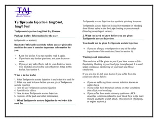 Terlipressin Injection Taj Pharma PIL | PDF