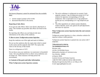 Terlipressin Injection Taj Pharma PIL | PDF