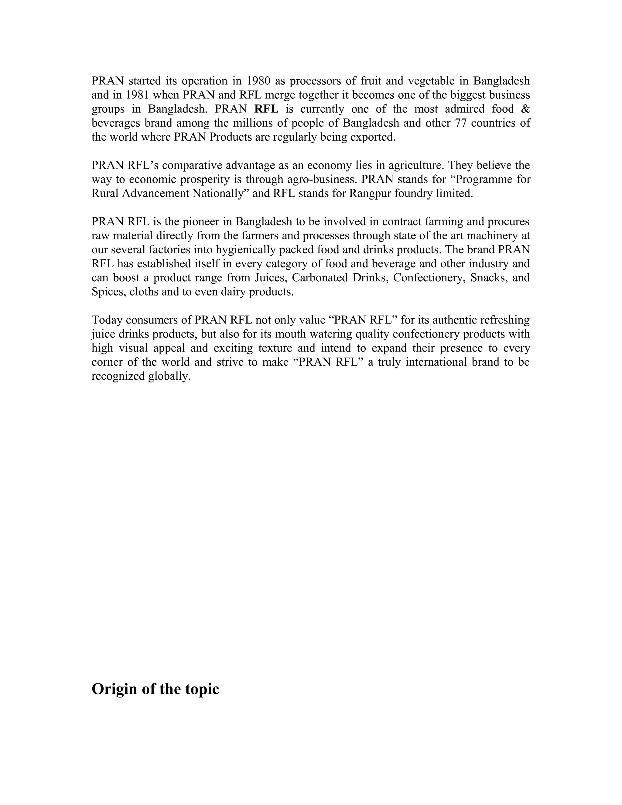 Term paper-on-pran-rfl-group | DOC