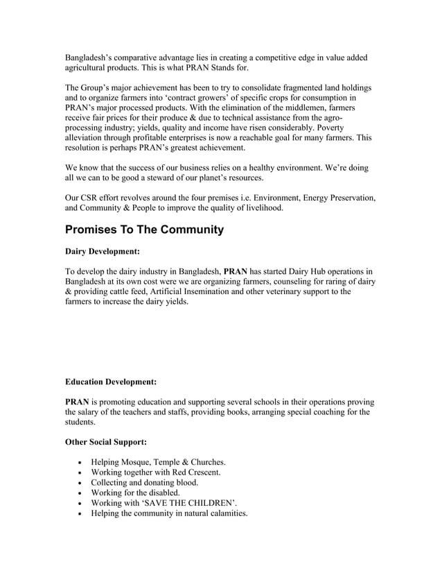 Term paper-on-pran-rfl-group | DOC | Agriculture | Industries