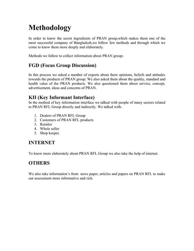 Term paper-on-pran-rfl-group | DOC | Agriculture | Industries