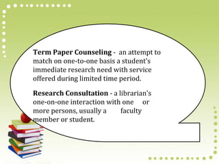 Term paper counseling | PPT
