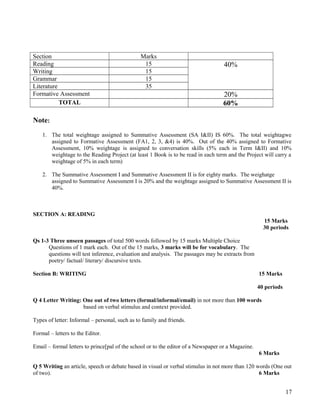 English - Language and Literature : IX Summative Assessmant - l Sample ...