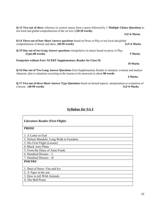 English - Language and Literature : IX Summative Assessmant - l Sample Paper | PDF