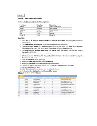 Term 1 computer practicals class VIII | DOCX