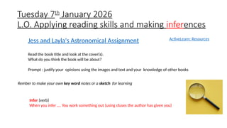 Applying Reading Skills and Making Inferences in Literature | PPTX
