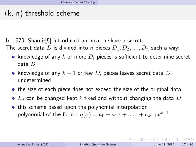 Introduction to Quantum Secret Sharing | PDF