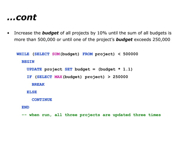 Lecture 2. MS SQL. Stored procedures. | PPT
