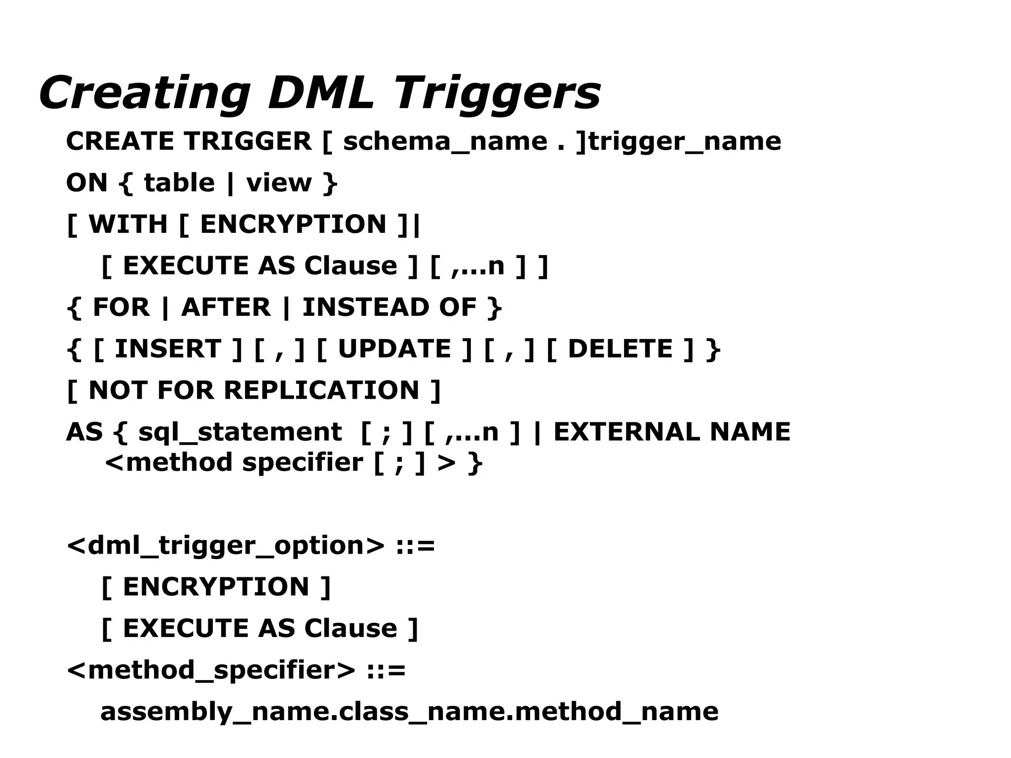 Lecture 4. MS SQL. DML Triggers | PPT